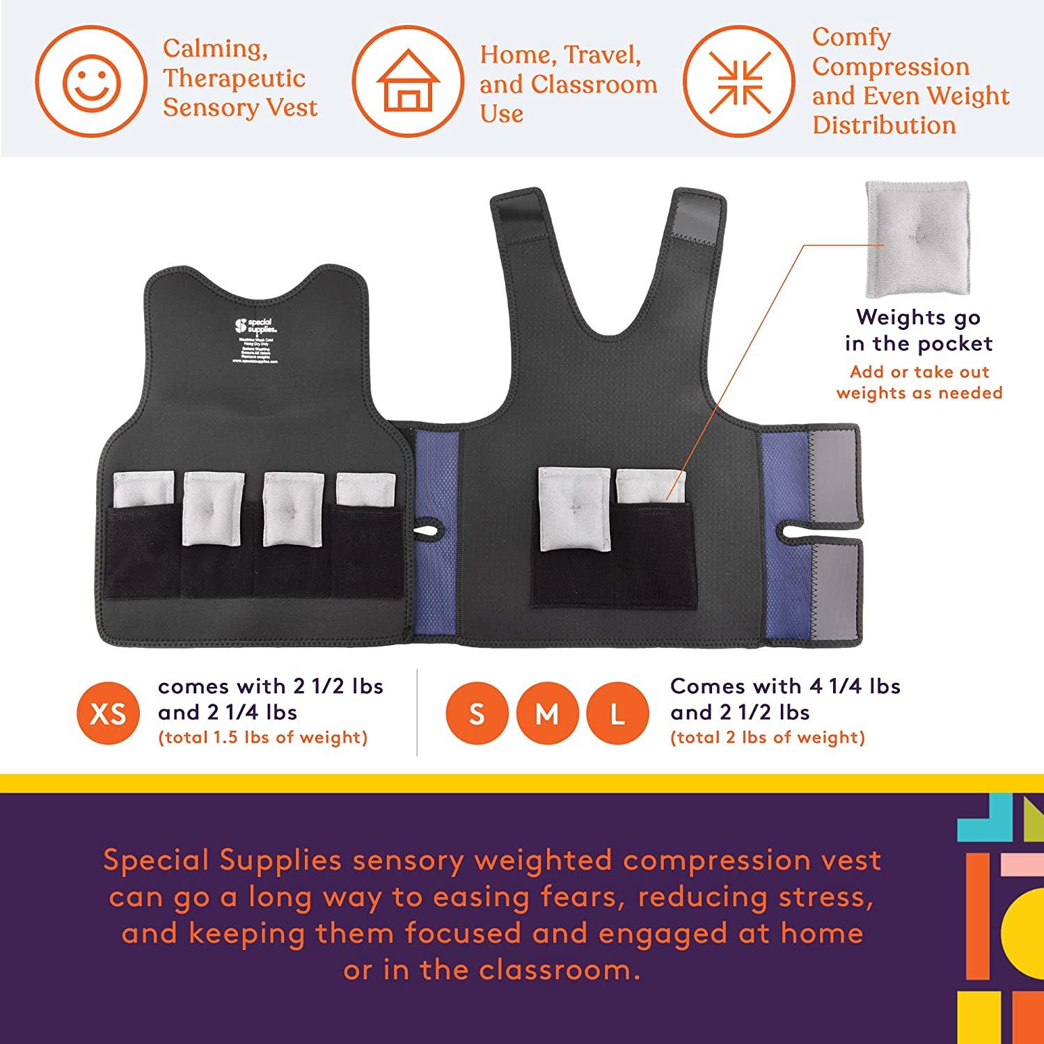 Special Supplies Weighted Sensory Compression Vest for Kids with ADHD ...