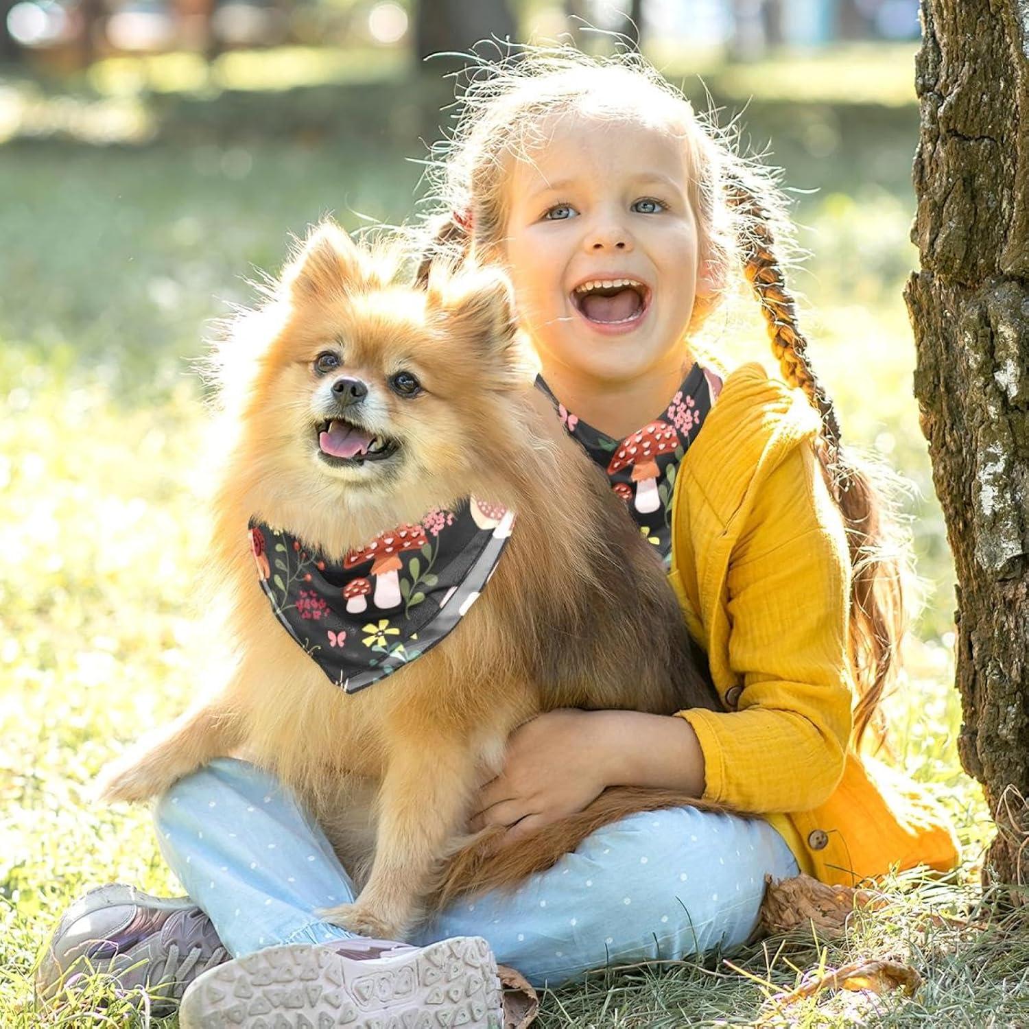 Multicolored Triangular Pet Bibs for Dogs & Cats - 2 Pack of Hollow ...