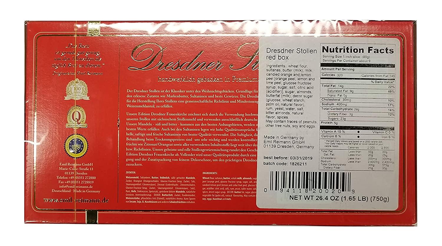 Emil Reimann Dresdner Stollen Gift Box - Traditional German Christmas ...