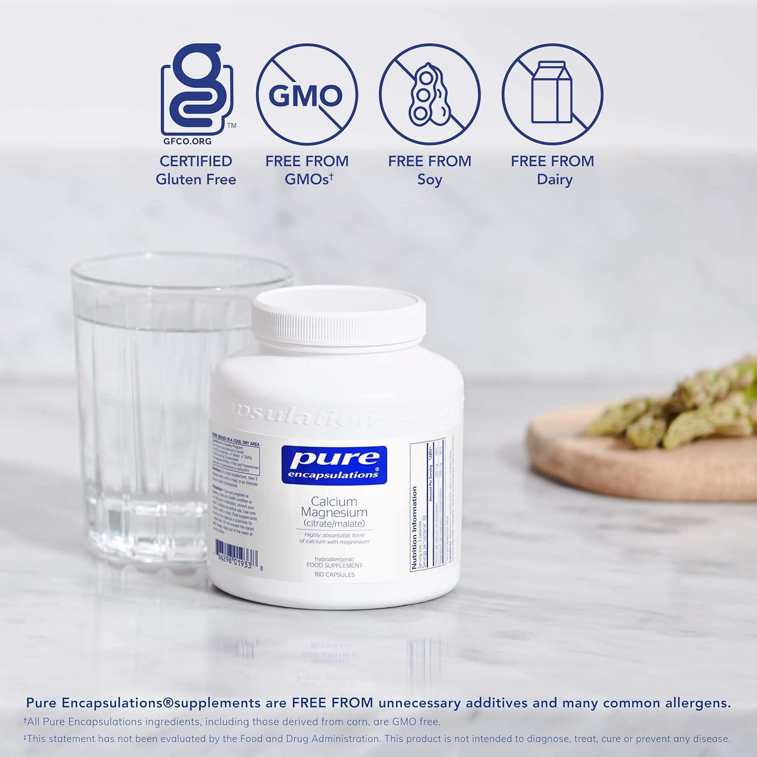 Pure Encapsulations Calcium Magnesium Citrate Malate - 180 Capsules