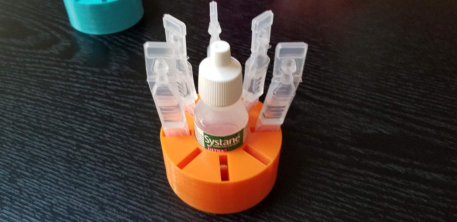 Eye Drops Holder for Vials and Bottles - Znet3D (Orange) - Holds 8 ...