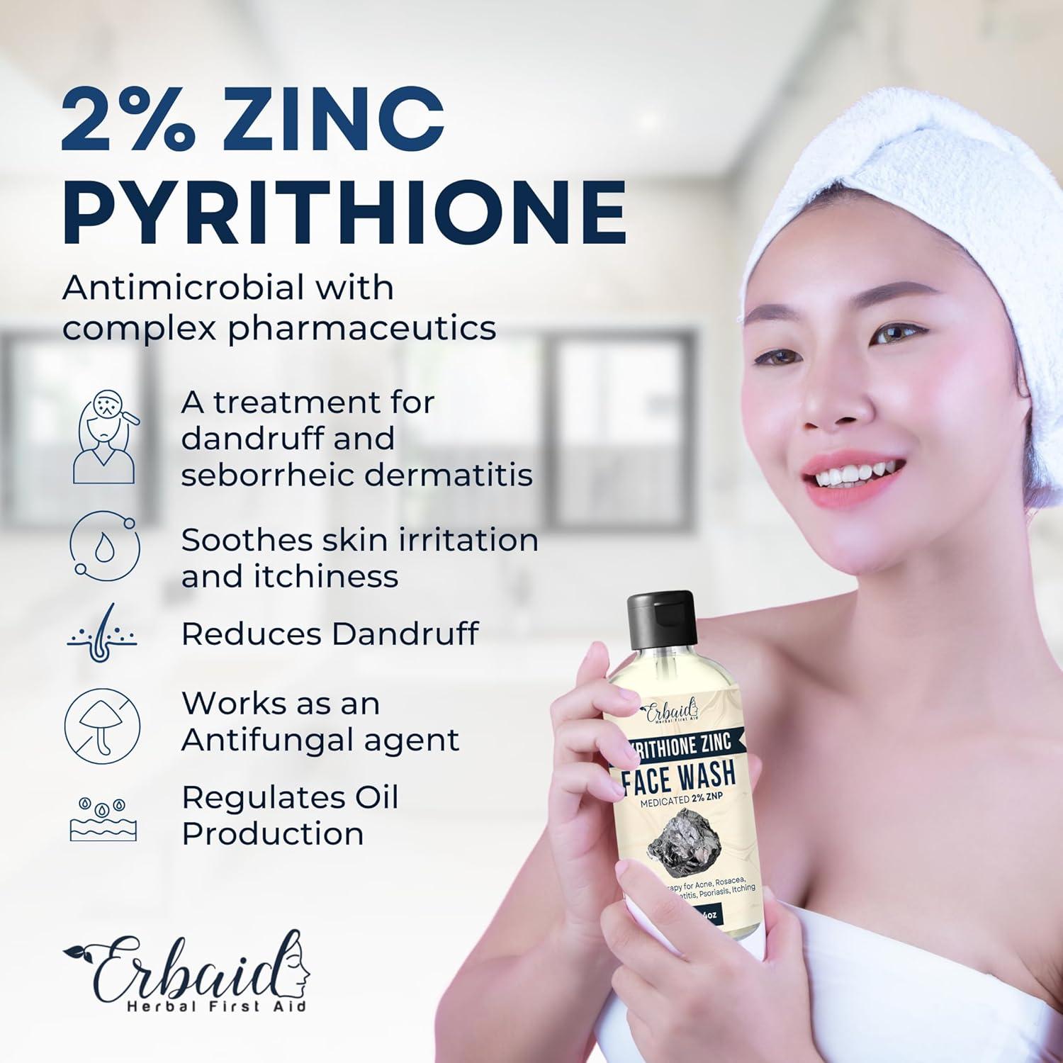 Pyrithione Zinc Face Wash | 2% ZnP Skin Therapy for Acne Eczema ...