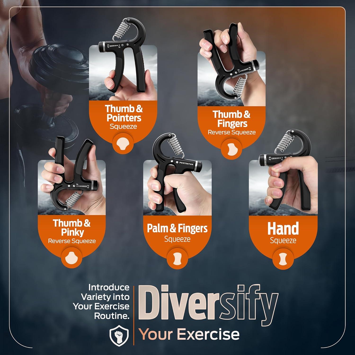 Portum Adjustable Hand Trainer - Forearm Strength Equipment (5-60kg ...