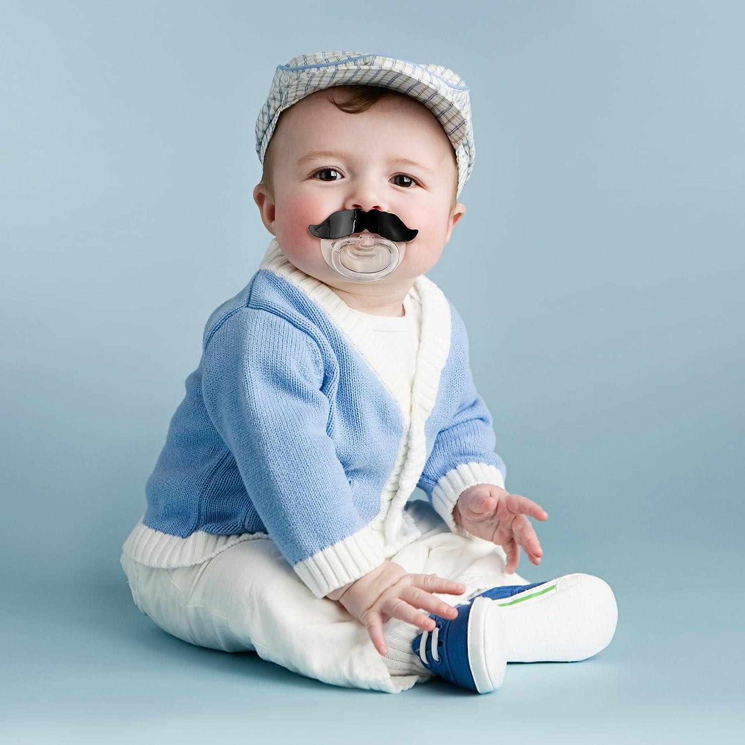 Baby With Mustache Pacifier