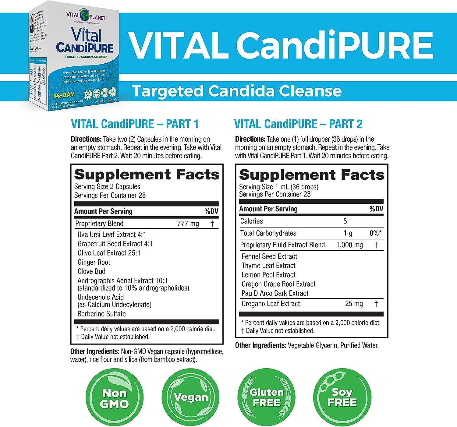 Vital Planet Vital CandiPURE Intestinal Cleanse 2-Part Kit - 14 Day ...