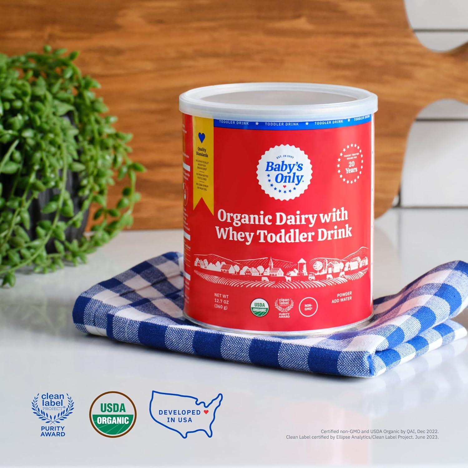 Baby's Only Organic Whey & Dairy Protein Toddler Formula 12.7 Oz | Non ...