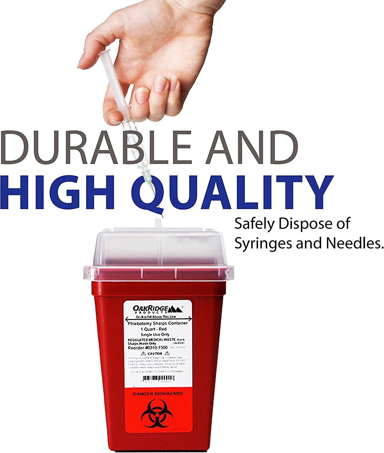 OakRidge Products 1 Quart (Pack of 5) Syringe Disposal Containers ...