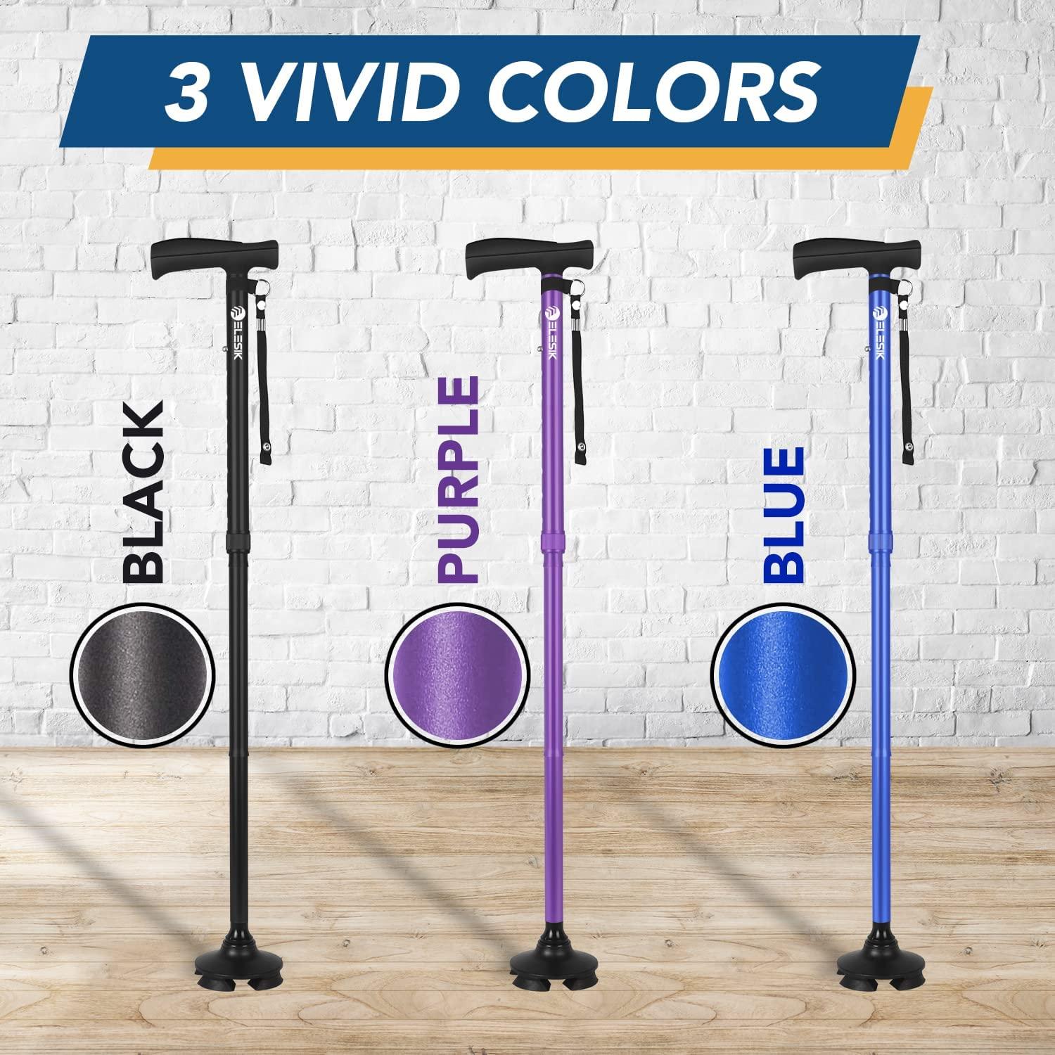 ELESIK Adjustable Folding Walking Cane for Seniors - T Handle, Pivot ...