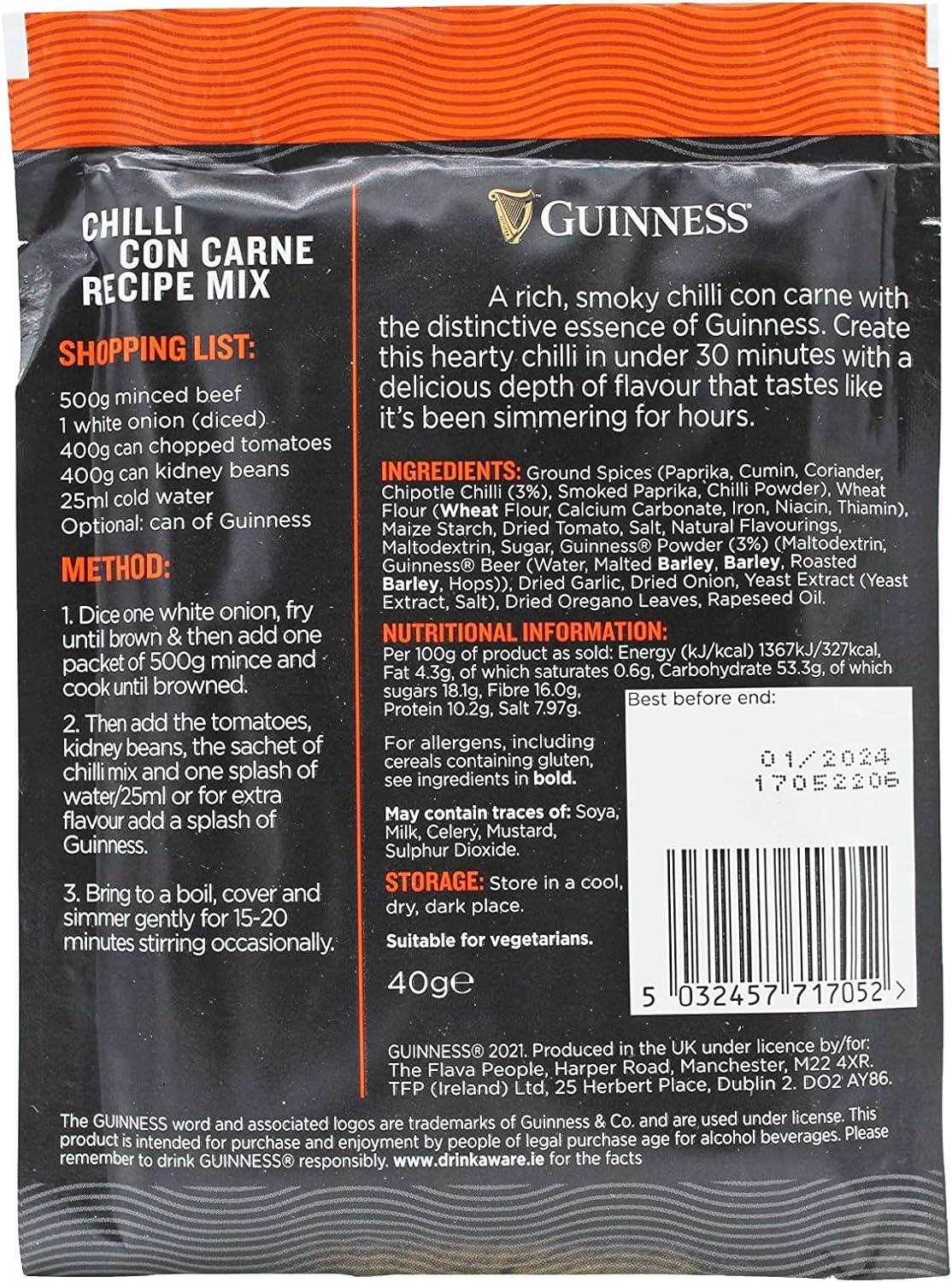 Guinness Recipe Mixes Selection 40g - Steak & Ale Pie Sausage Casserole ...