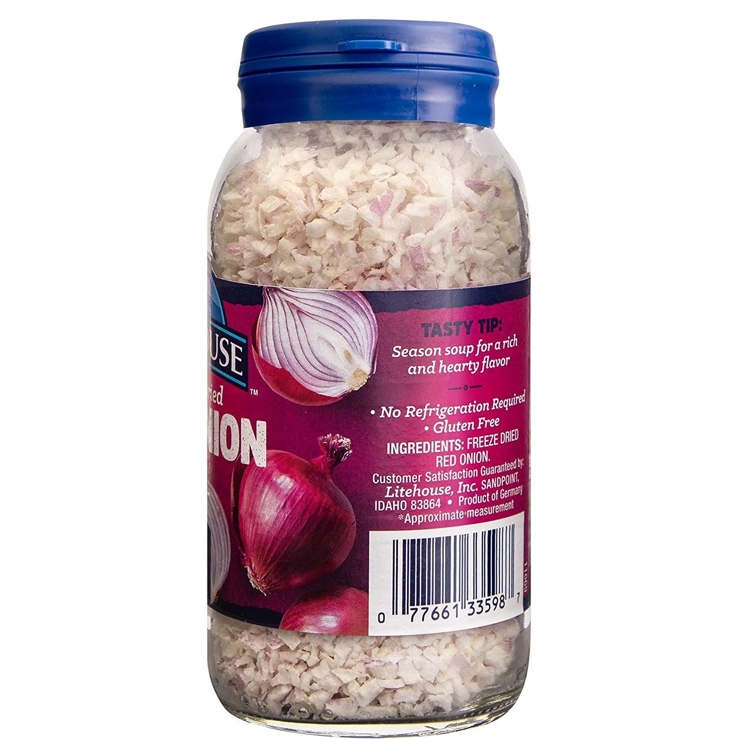 Litehouse Freeze Dried Red Onion 0.60 Ounce 2-Pack 0.6 Ounce (Pack of 2 ...