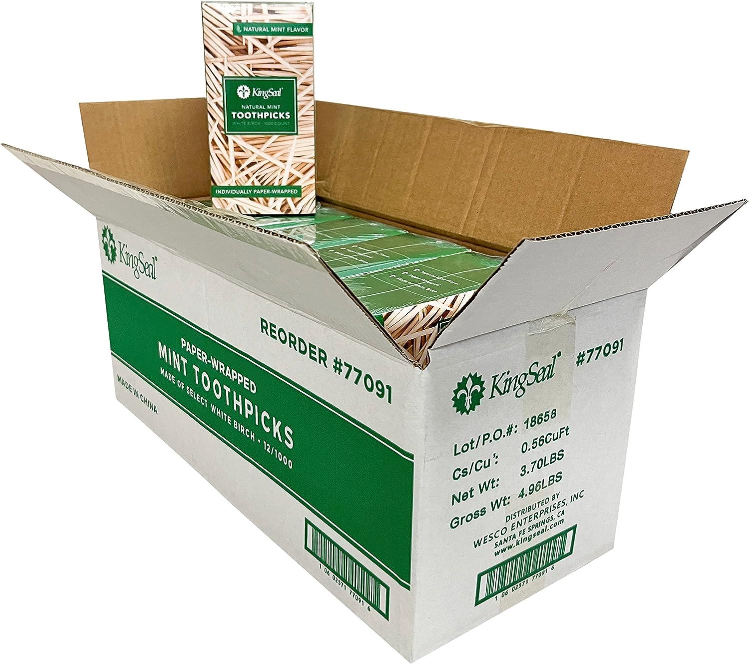 KingSeal Mint Flavored Birch Toothpicks, Eco-Friendly & Compostable ...