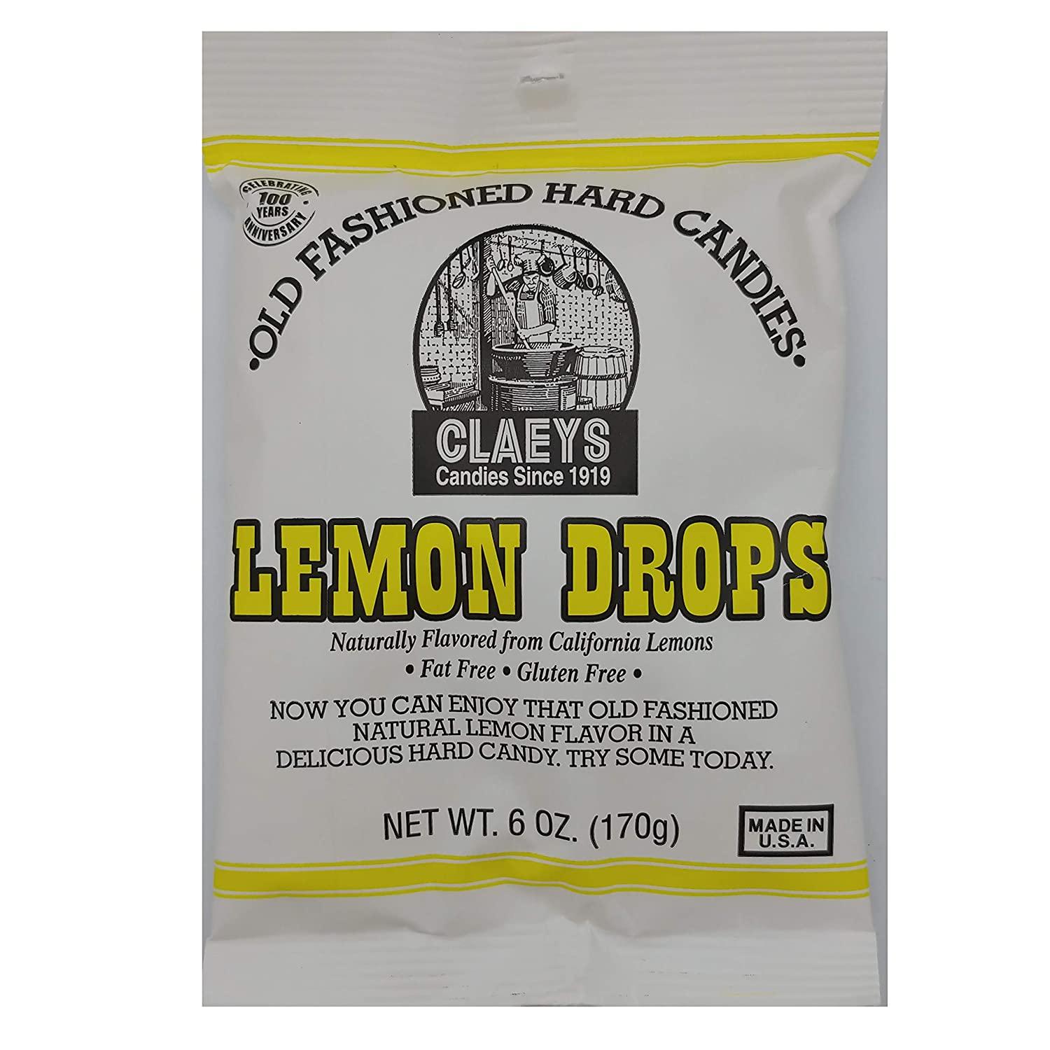 Claeys Old Fashioned Hard Candies Lemon Drops 6 oz Pack of 2 Lemon 6 ...