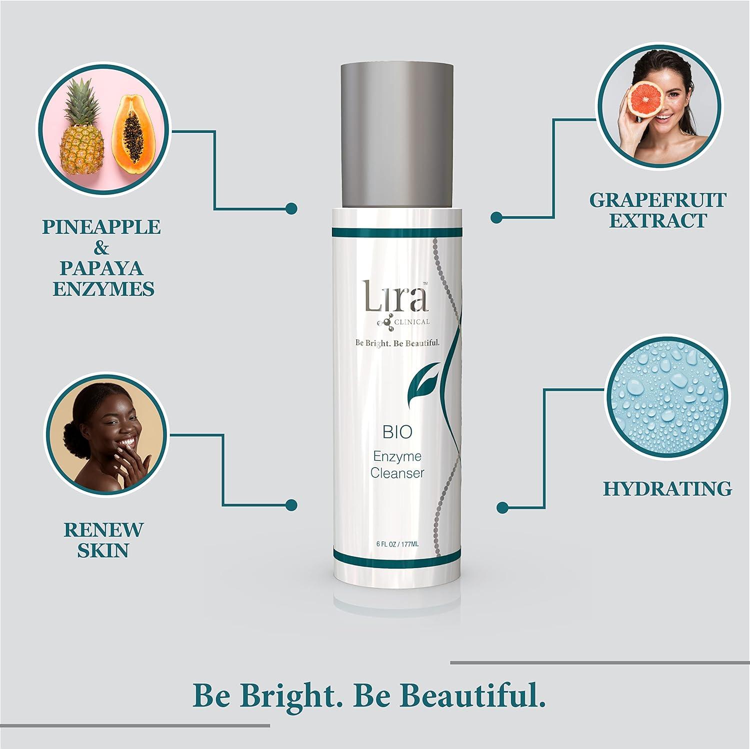 Lira Clinical Bio Enzyme Face Cleanser - 6 oz | Brightening & Anti ...