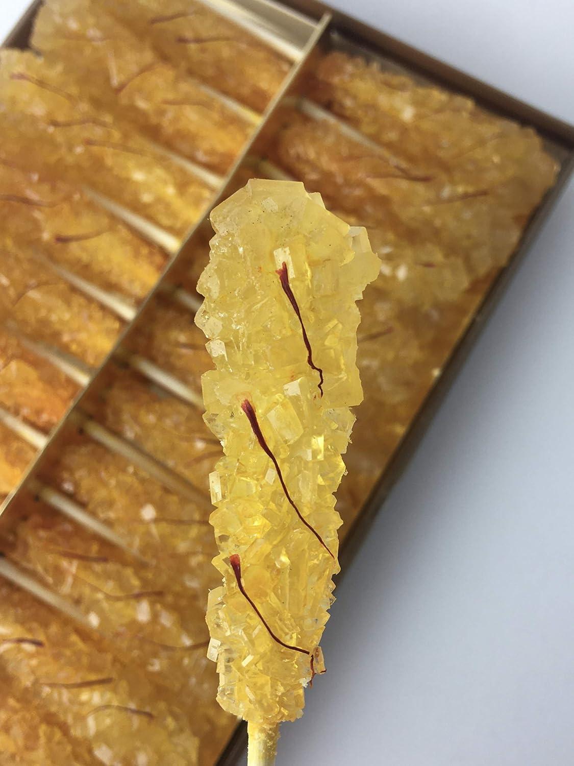 Buy SAFFRON Rock Candy Sticks - 19 Individually Wrapped Sticks per Can ...