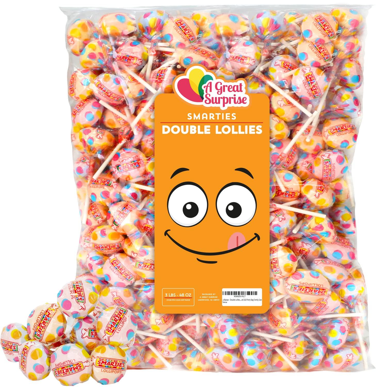 Smarties Double Lollies - 3LB Bulk Party Bag, Individually Wrapped ...