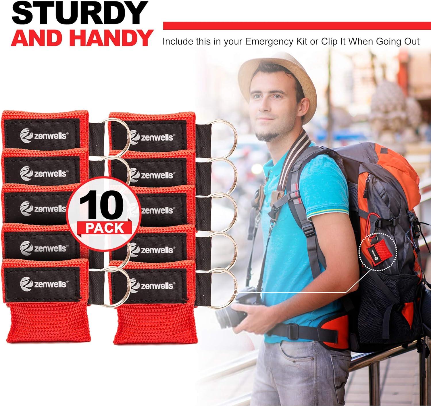 Buy 10-Pack Red Ventilation Masks Key Ring - CPR Face Shields for ...