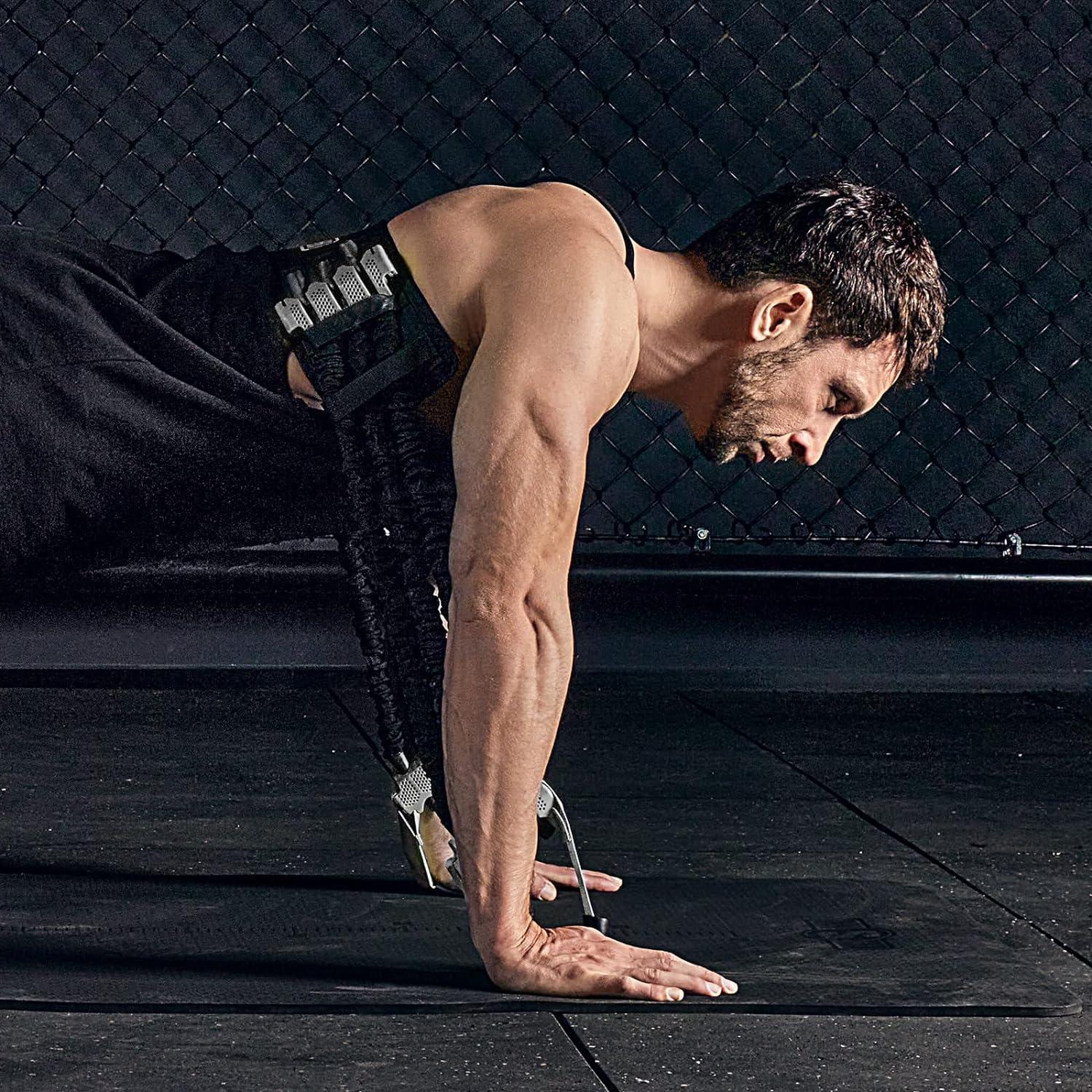 INNSTAR Adjustable Bench Press Push Up Resistance Bands - Gray - 270lb ...