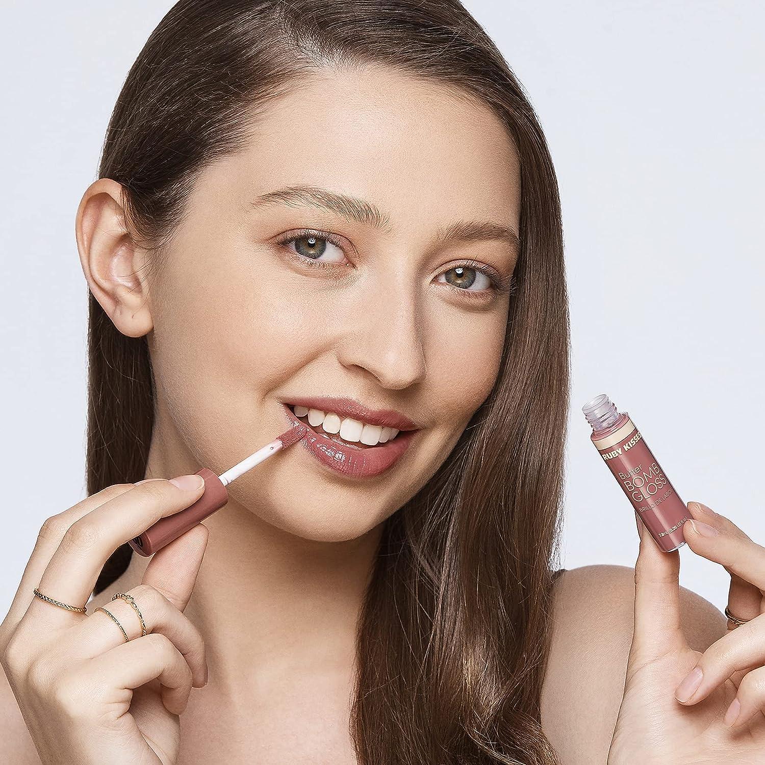 Ruby Kisses Butter Bomb Gloss - Flirty Natural Nude Lip Gloss with ...