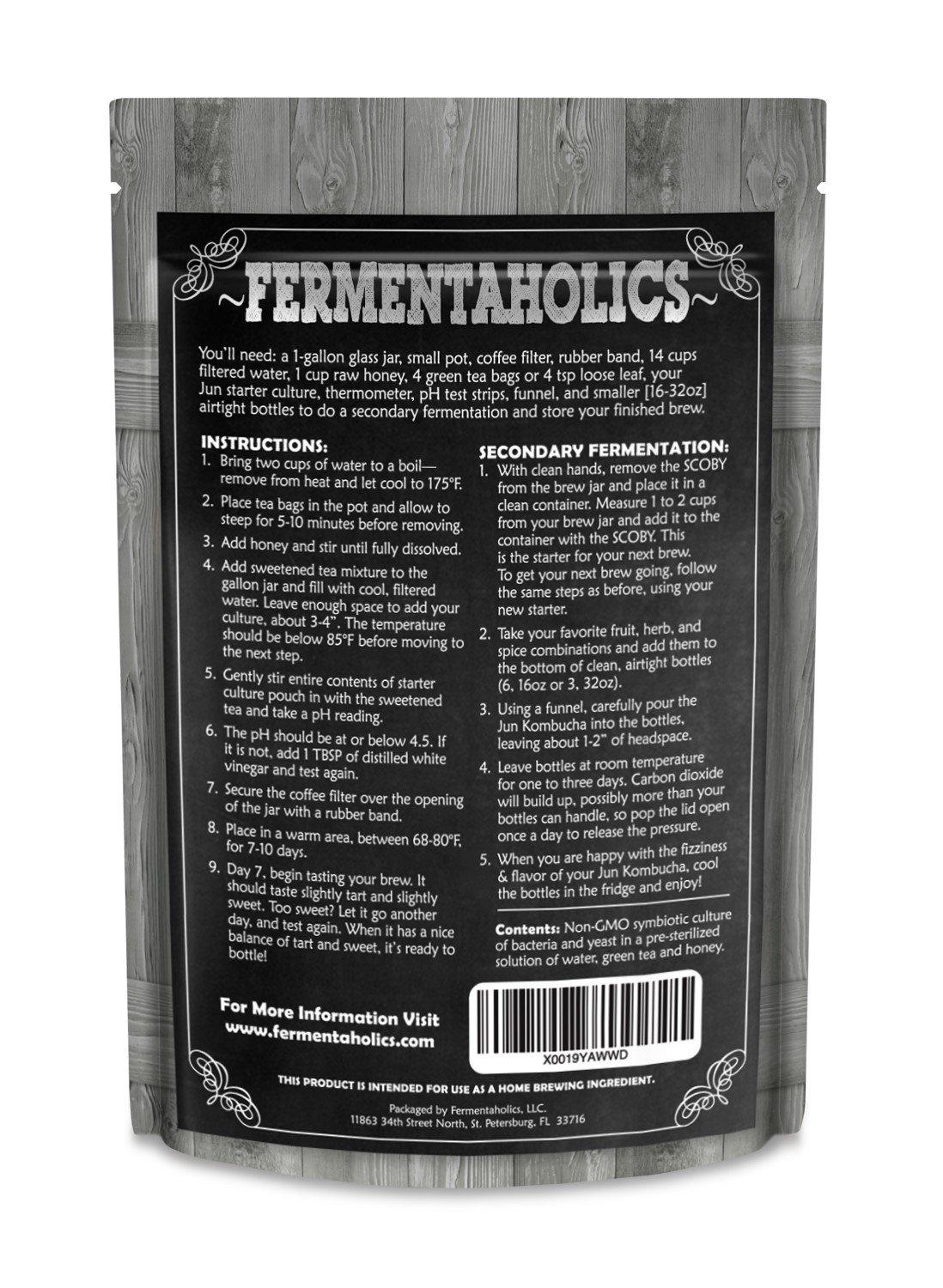 Organic Jun Kombucha Brewing Kit - Make 1 Gallon of Jun Tea at Home ...