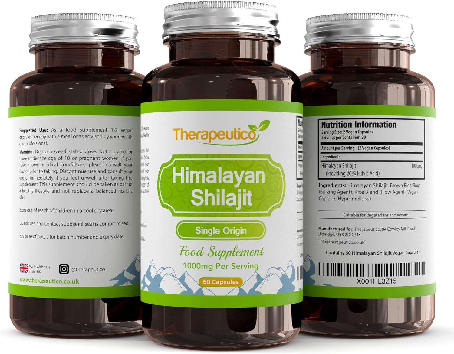Himalayan Shilajit Capsules - 100% Pure 1000mg Serving - Single Origin ...