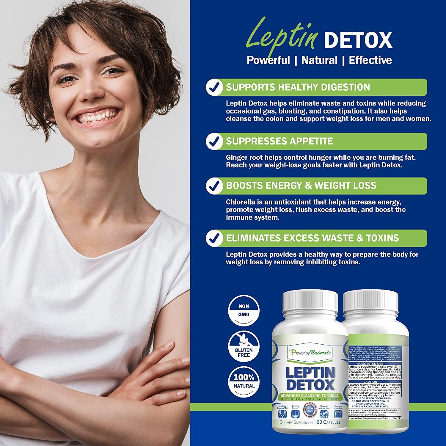 Leptin Detox Cleanse 60 Capsules - Advanced Colon Cleanser Weight-Loss ...