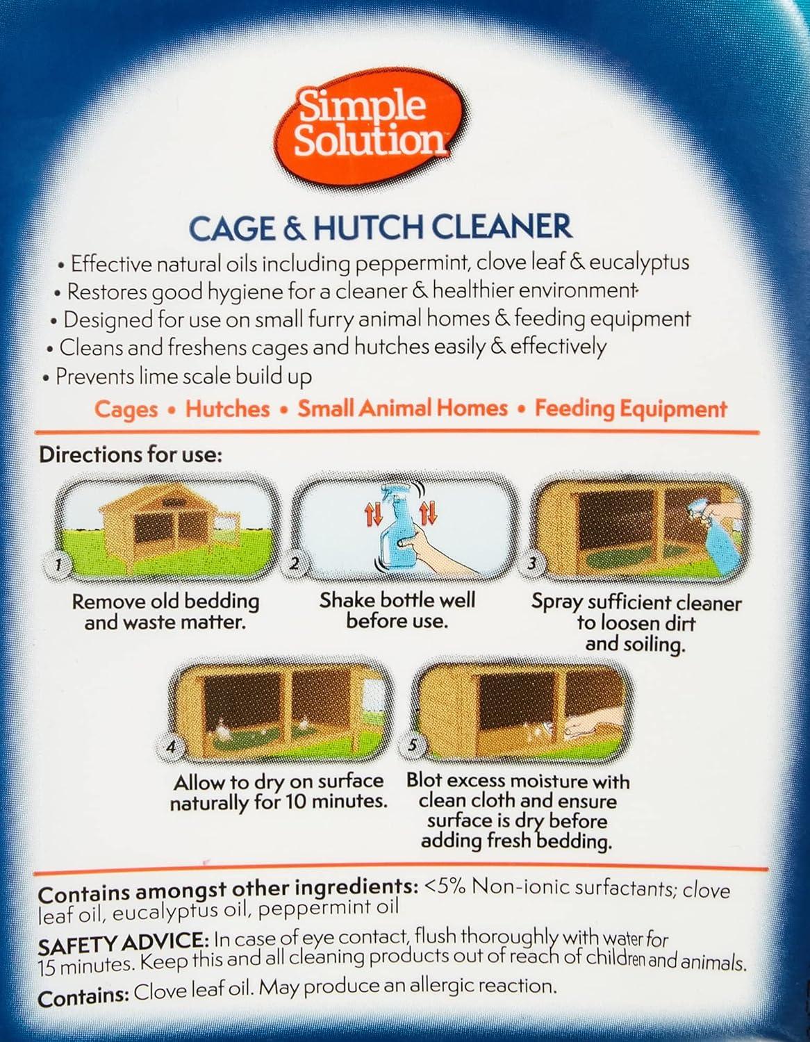 Simple Solution Cage & Hutch Natural Anti-Bacterial Cleaner 500ml Spray ...
