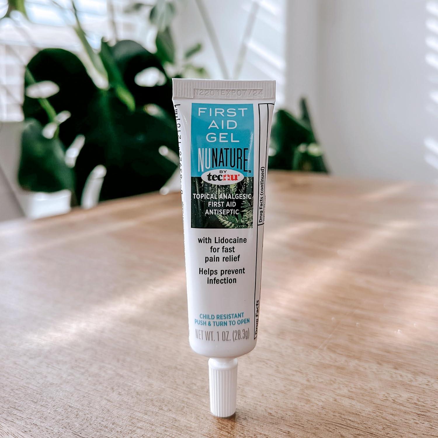 NuNature First Aid Gel with Lidocaine - 1 Ounce Tube | Pain Relief ...
