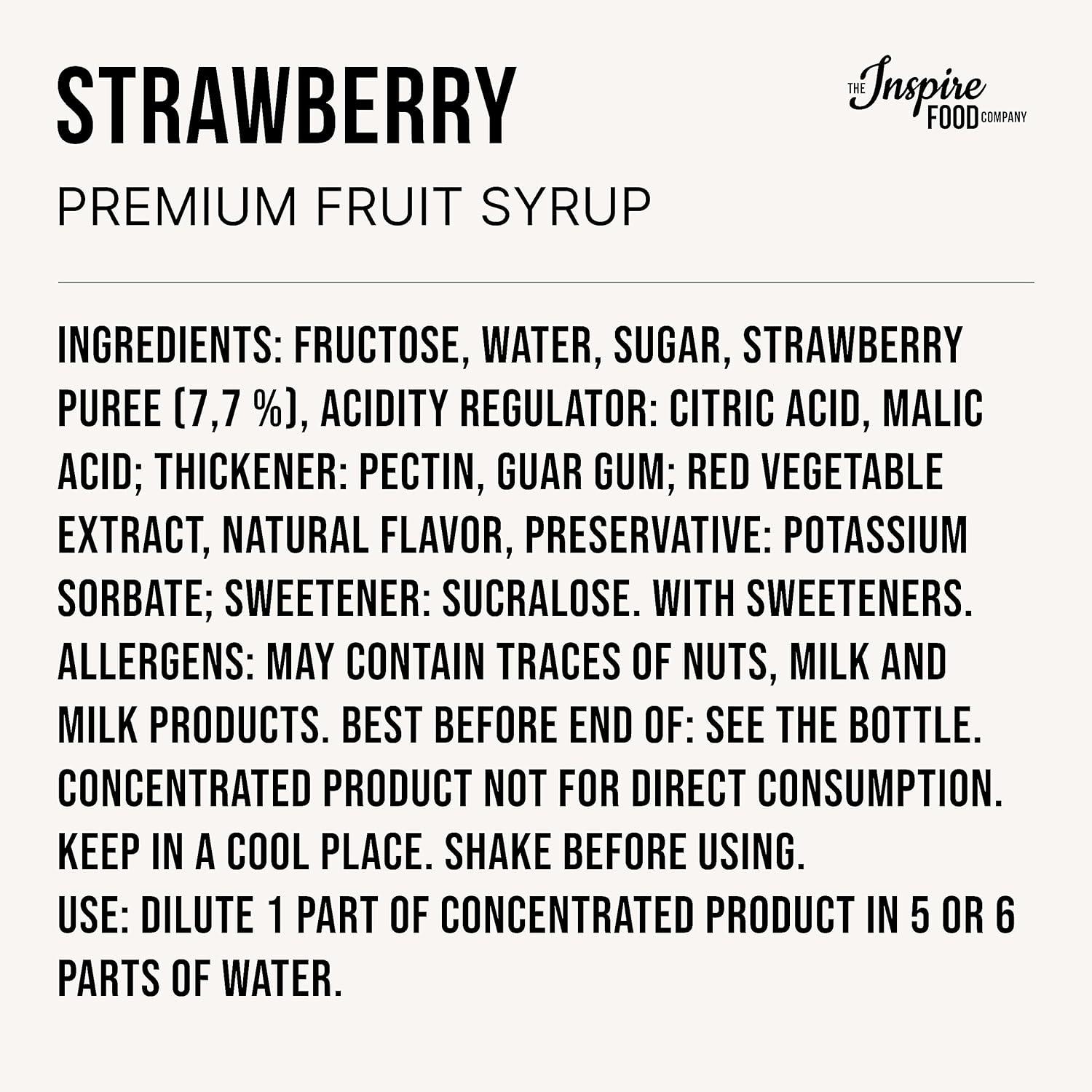 Inspire Food Co. Original Strawberry Fruit Syrup for Bubble Tea - 300ml ...