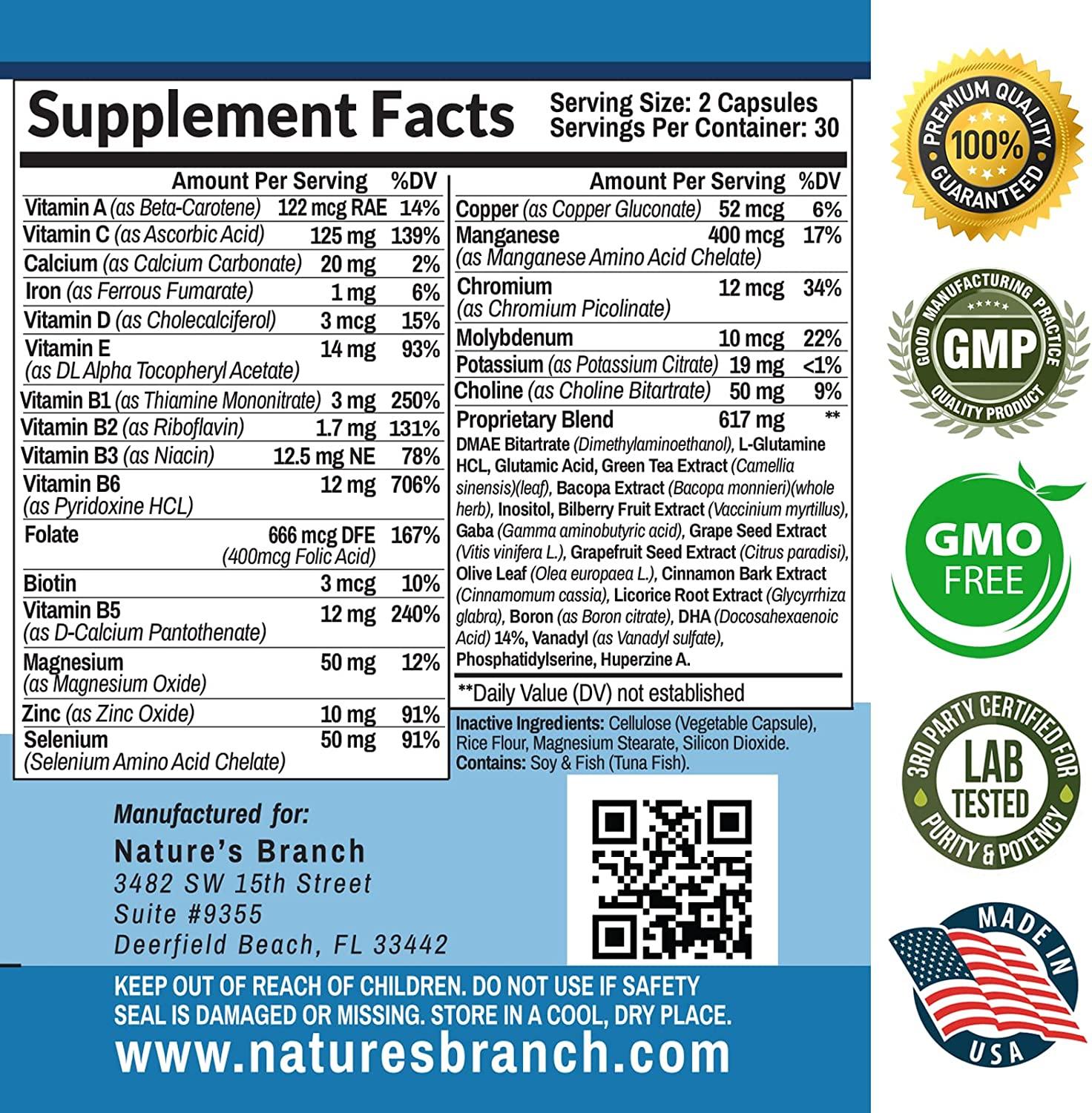 Advanced Brain Booster Supplements - 40 Ingredients Memory Focus ...