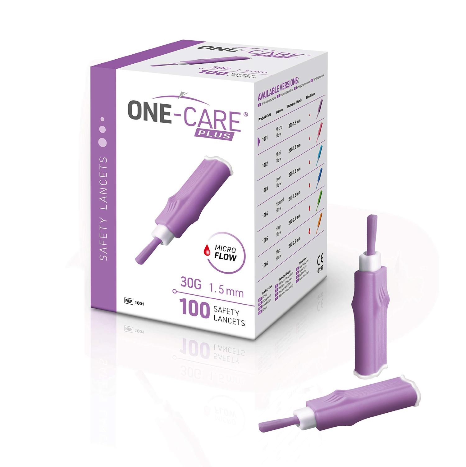 MediVena ONE-CARE Plus Safety Lancets Contact-Activated Comfort Micro ...