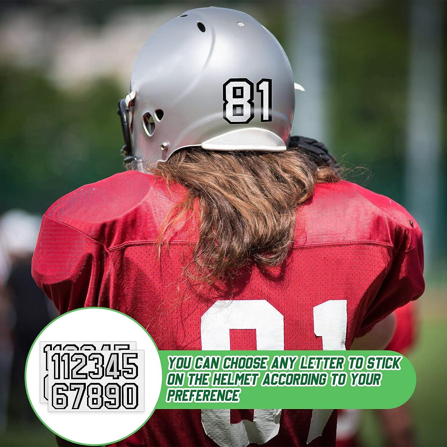 Jecery 88 Pcs Helmet Numbers Self Adhesive Sticker Football Stickers ...