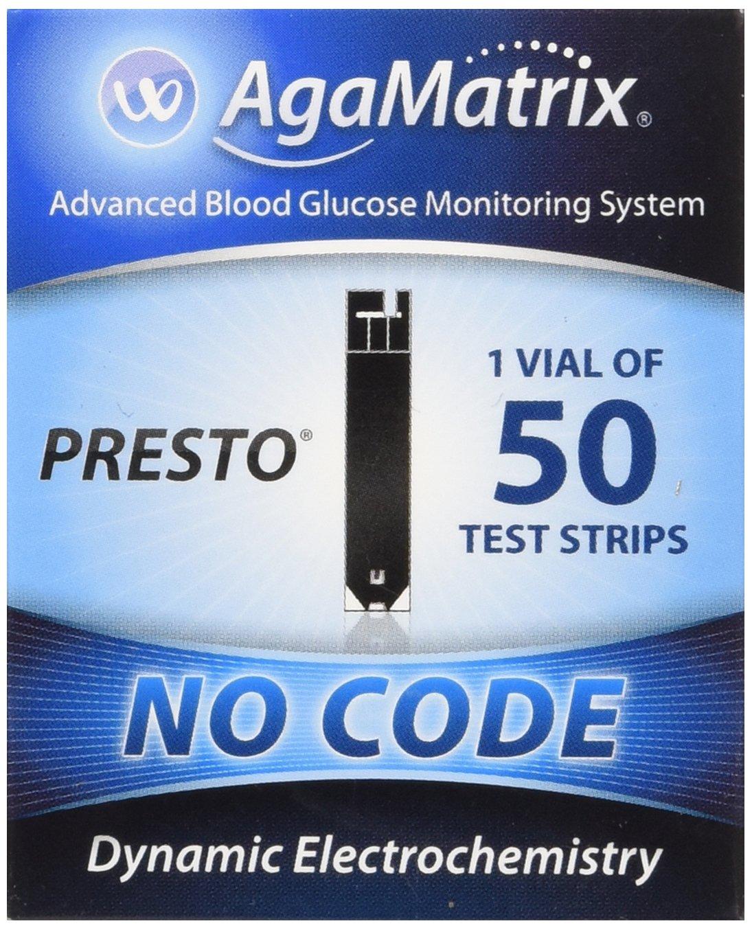 AgaMatrix WaveSense Presto Test Strips 50 Count - Accurate Blood ...