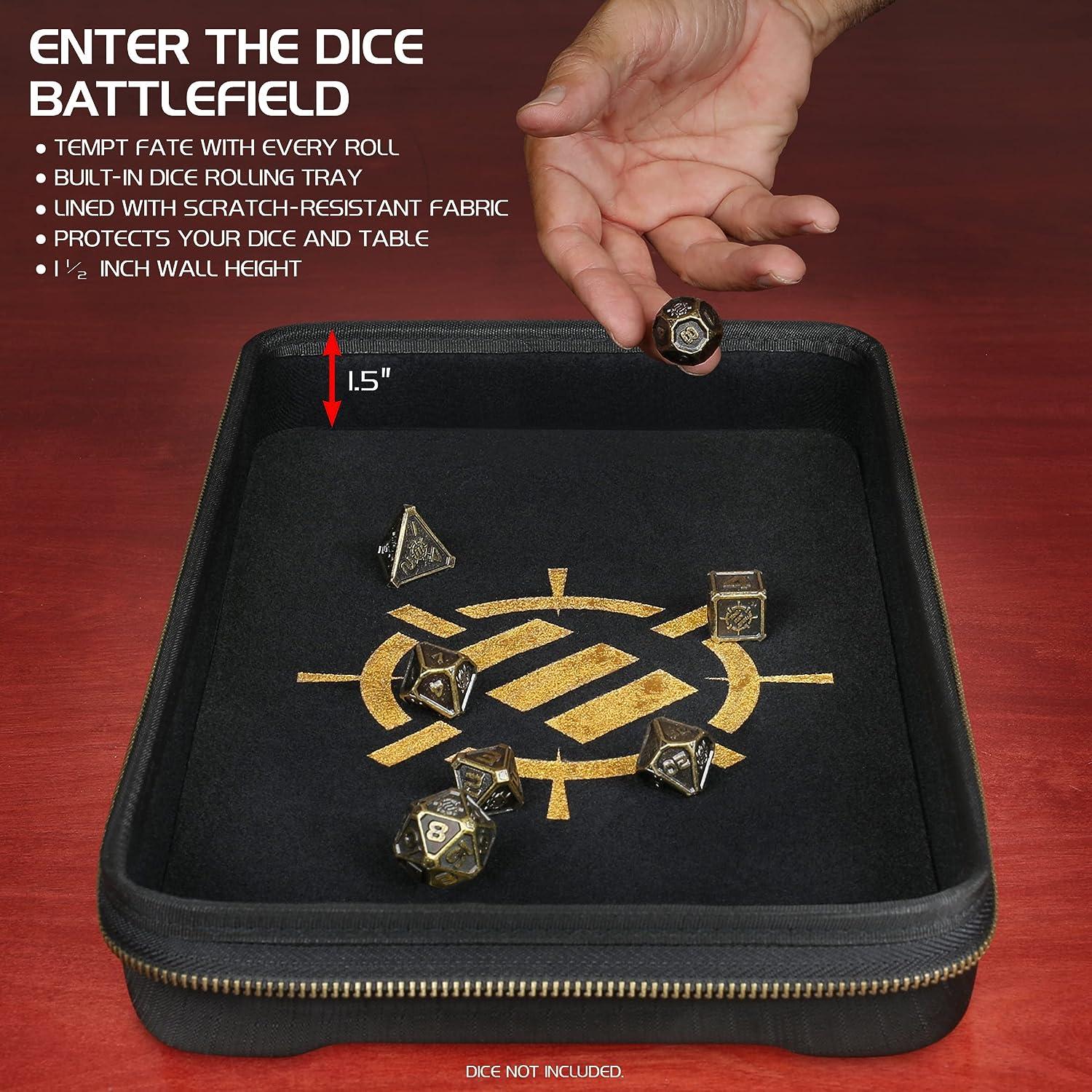 ENHANCE Tabletop Community DND Dice Case and Dice Rolling Tray - Dice ...