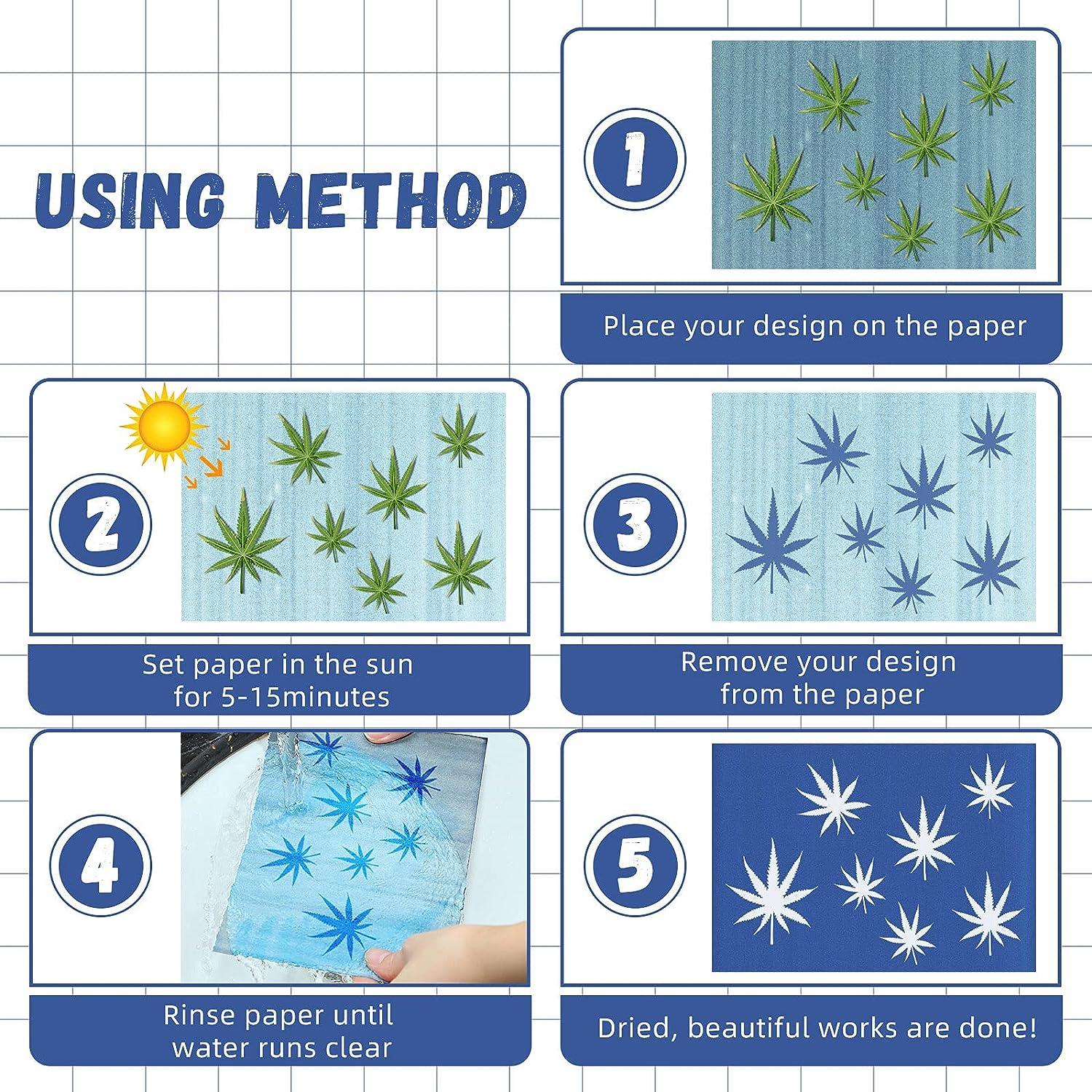 Sensitivity Nature Printing Paper Set - 32 Sheets Sun Print Cyanotype ...