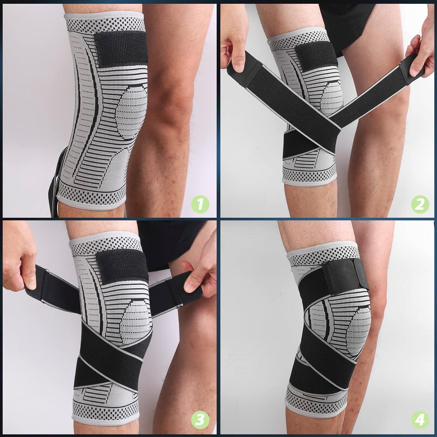 Ruilaibao Adjustable Knee Support Brace 1 pack Compression Knee Sleeves ...