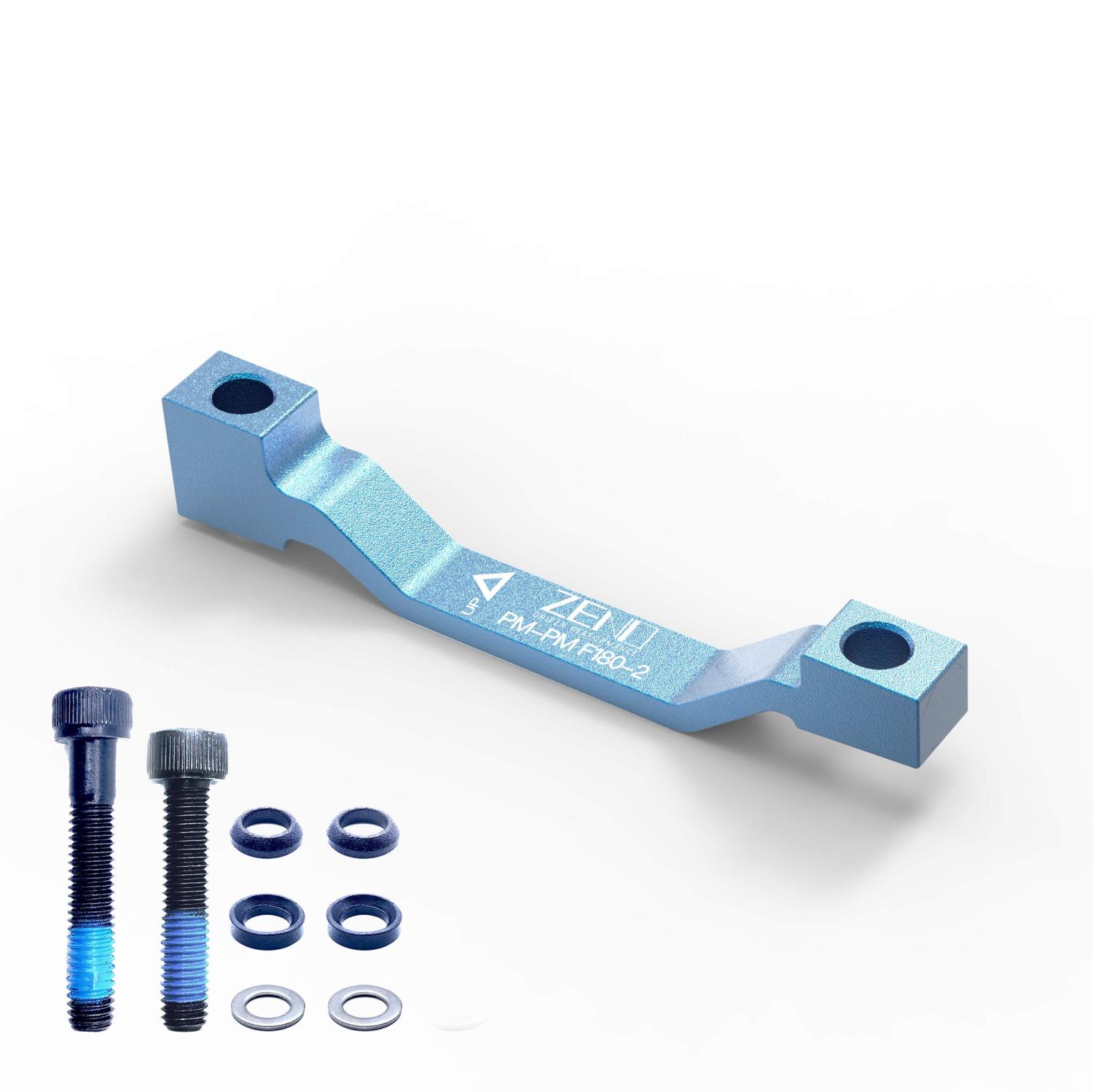Zeno Rotor Adaptor - PM to Post Mount Caliper 180 BLUE - Front & Rear ...