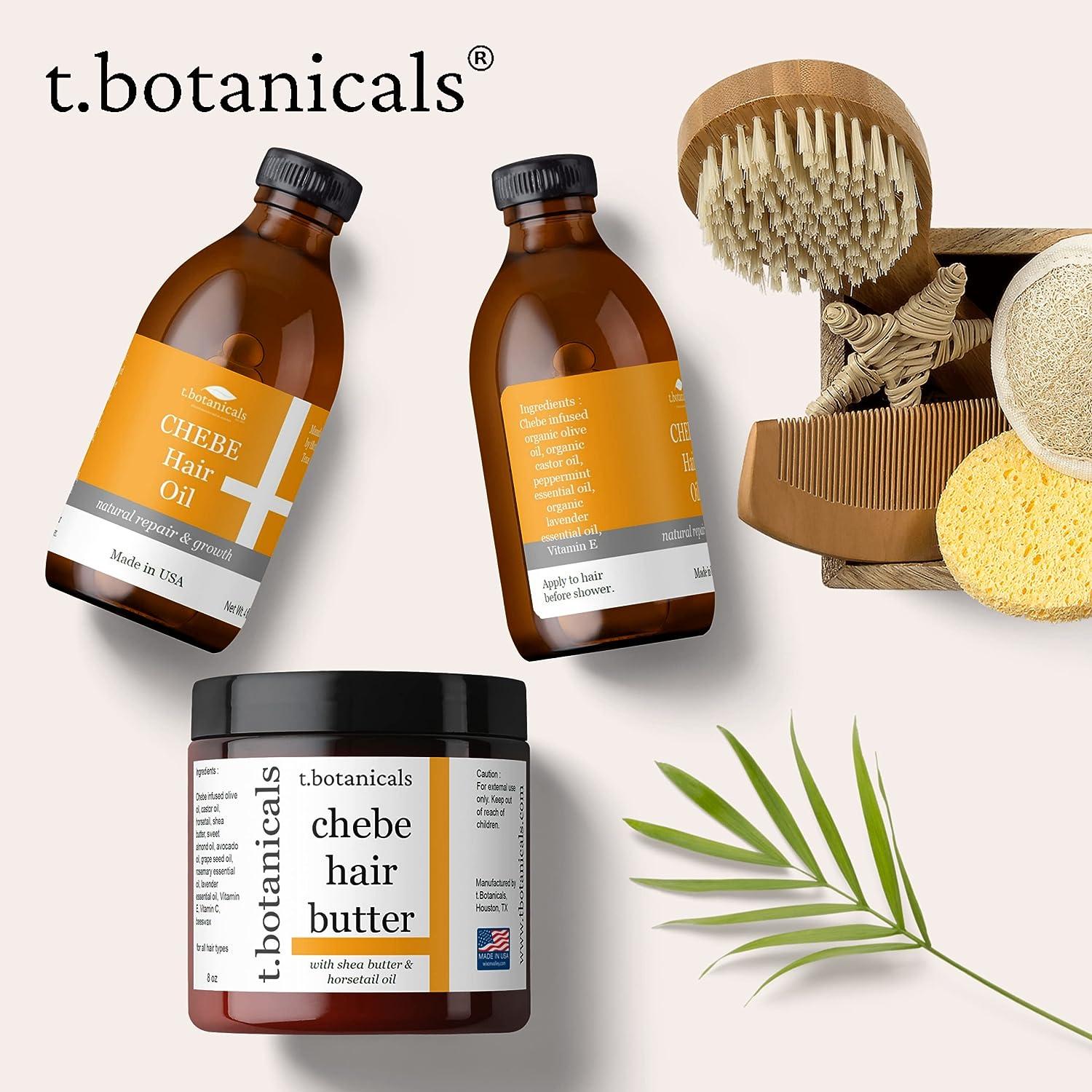 Organic t.botanicals Chebe Oil and Butter Set for Hair Growth from Chad ...