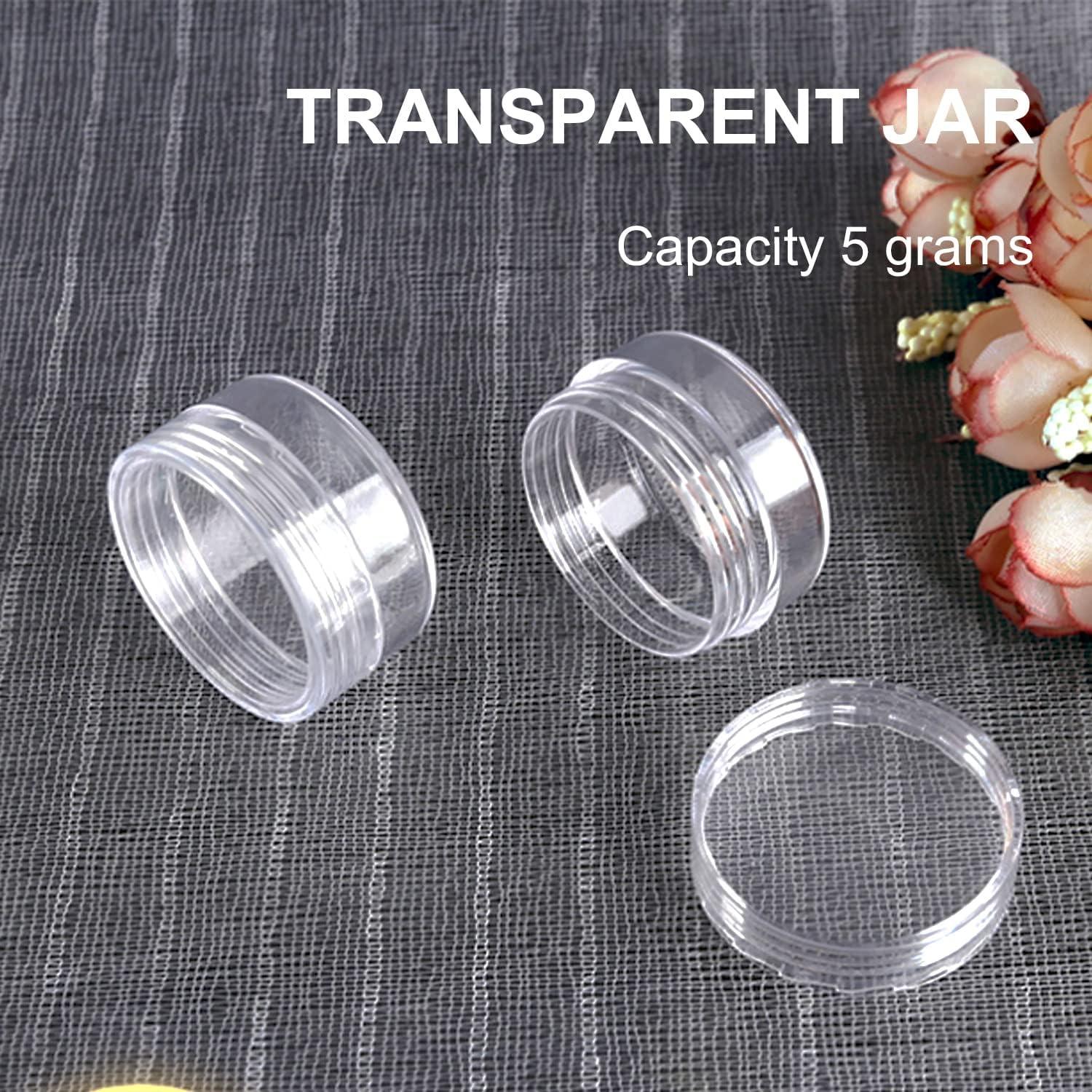 Mini Cosmetic Jars Travel Sample Box with Cowhide Sticker and Spoon (5g ...