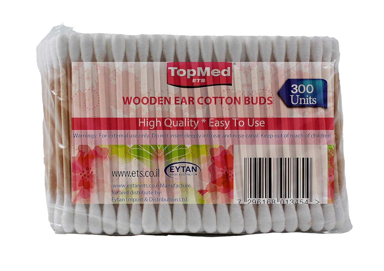 Shop 300 Cotton Swabs with Wooden Sticks - 100% Cotton Eco-Friendly ...