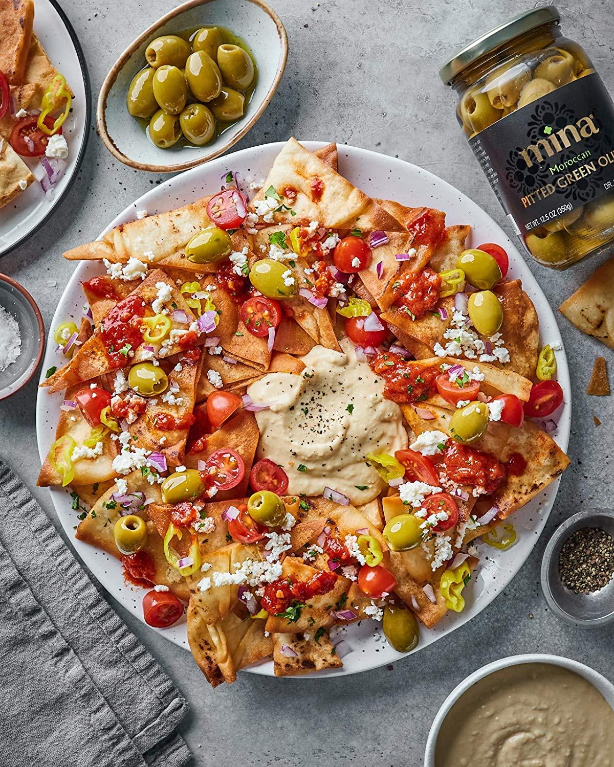 Mina Pitted Green Olives - Premium Handpicked, Gluten Free, Low Carb ...