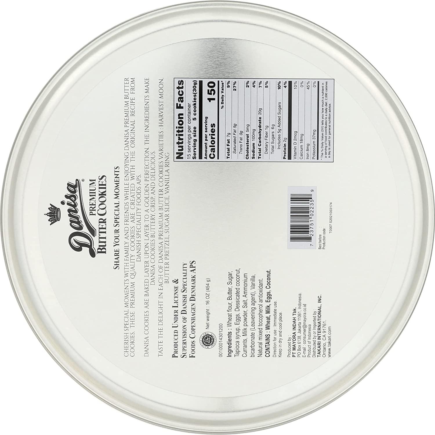 Danisa Butter Cookies Tin 16oz - Authentic Danish Recipe | 1lb (Pack of ...