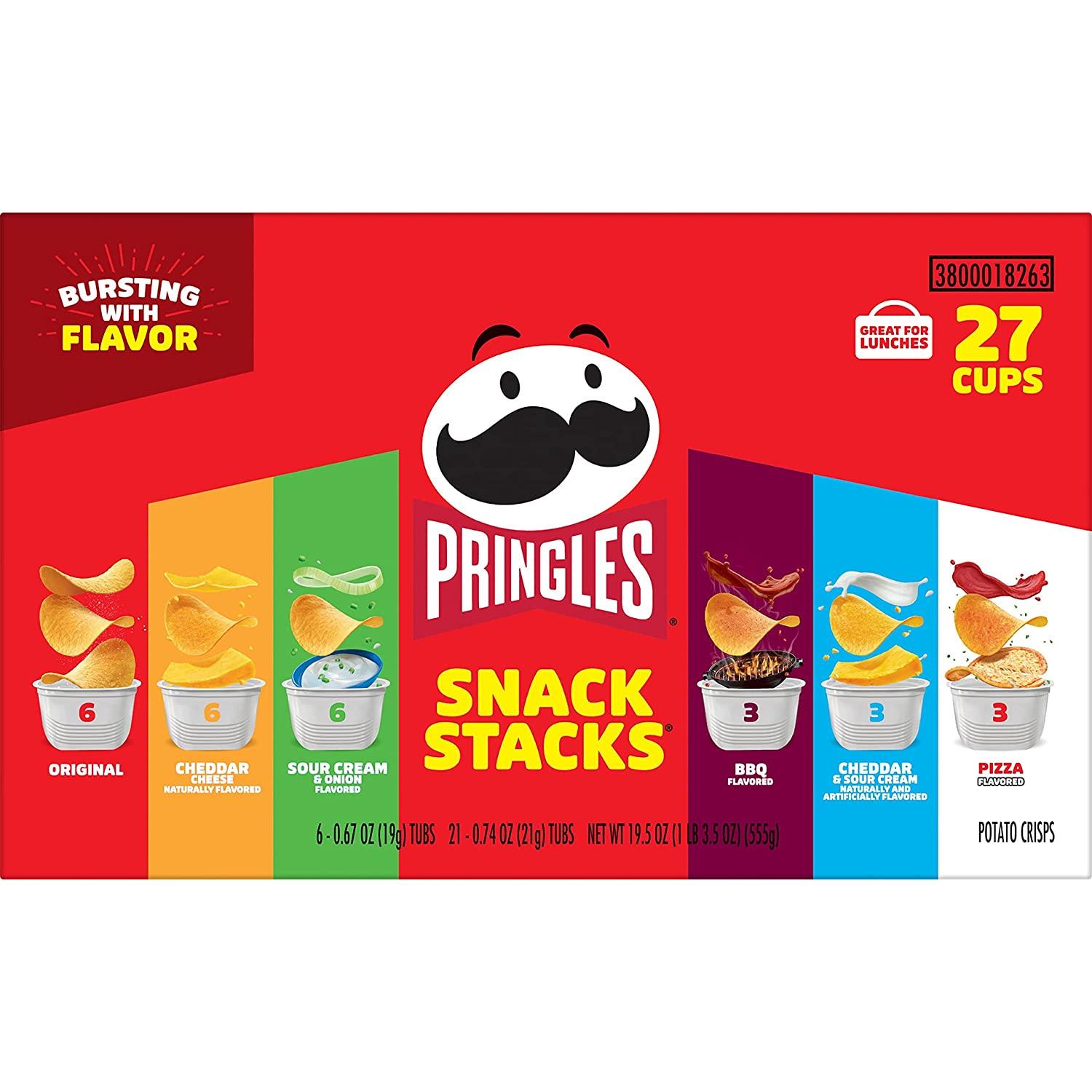 Pringles Snack Stacks Variety Pack - 27 Cups, 6 Flavors - Perfect ...