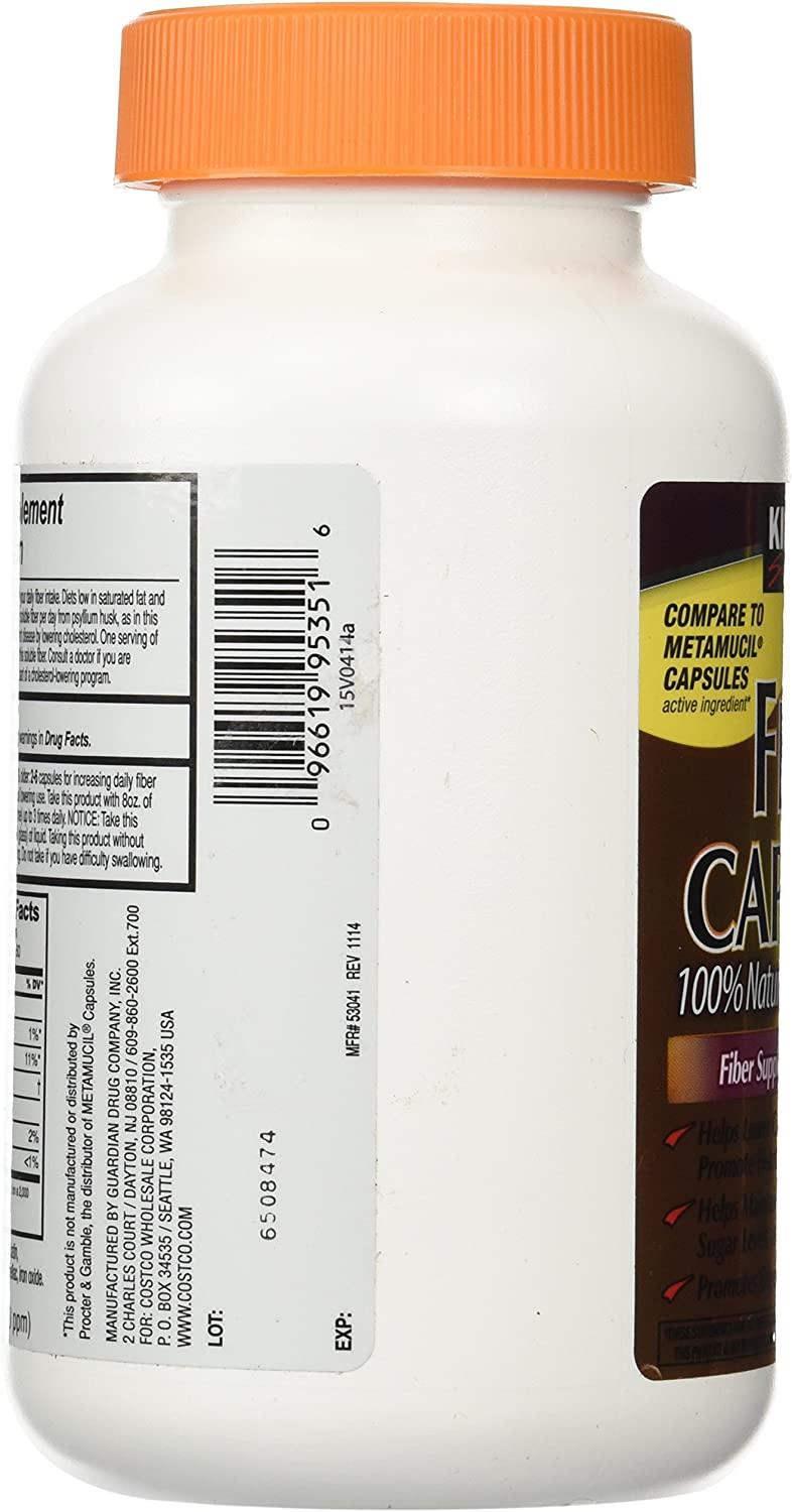 Kirkland Fiber Capsules 360ct for Regularity Fiber Supplement, Compare ...