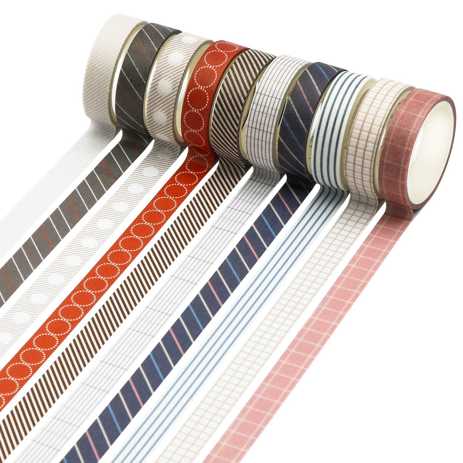 Knaid 40 Rolls Slim Washi Tape Gift Box Set - Decorative Paper Tapes ...