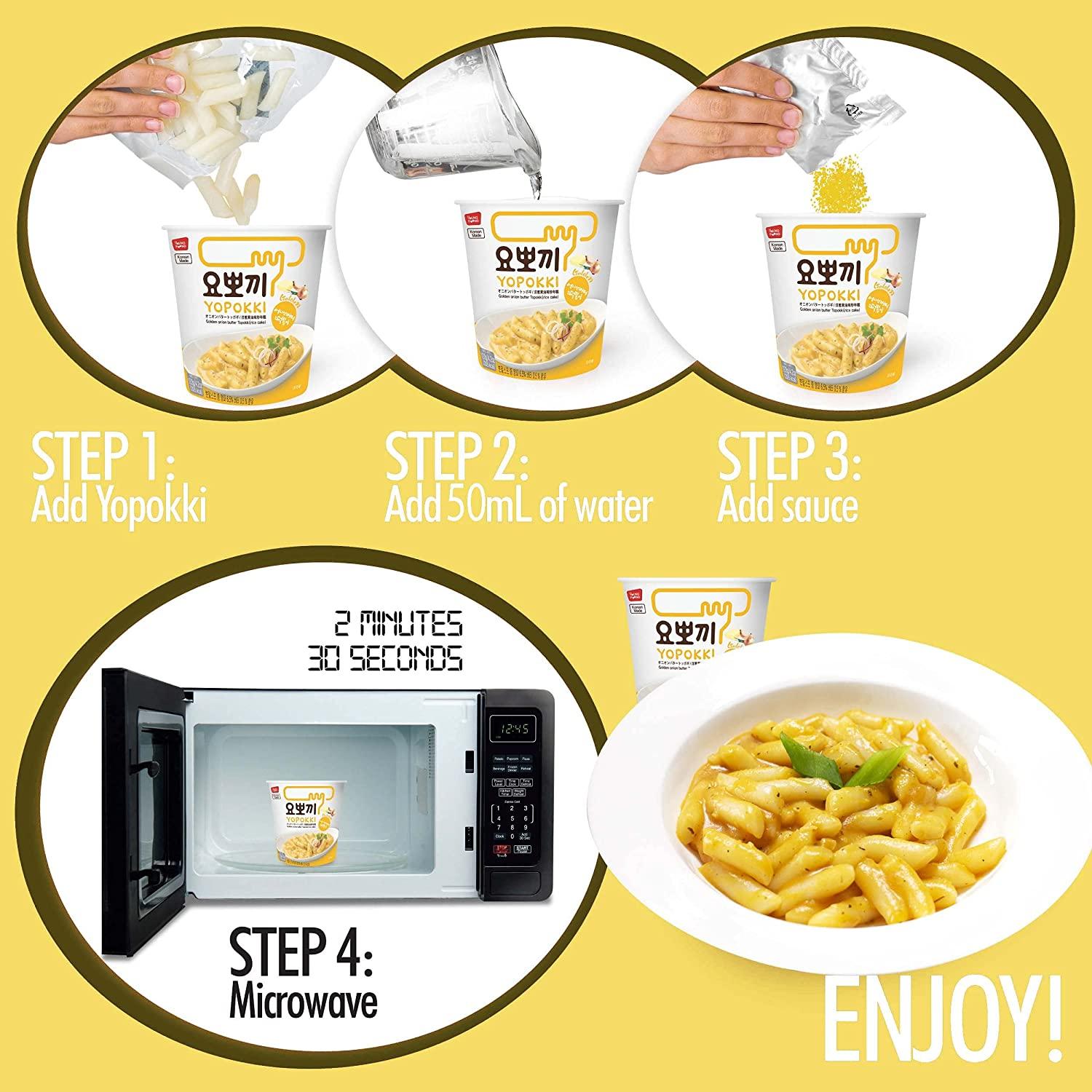 Yopokki Onion Butter Tteokbokki Cup - Korean Topokki Instant Rice Cake ...