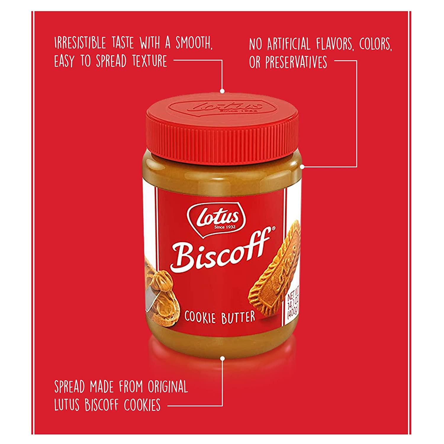 Lotus Biscoff Creamy Cookie Butter Spread 14.1oz Pack of 8 - Non GMO ...