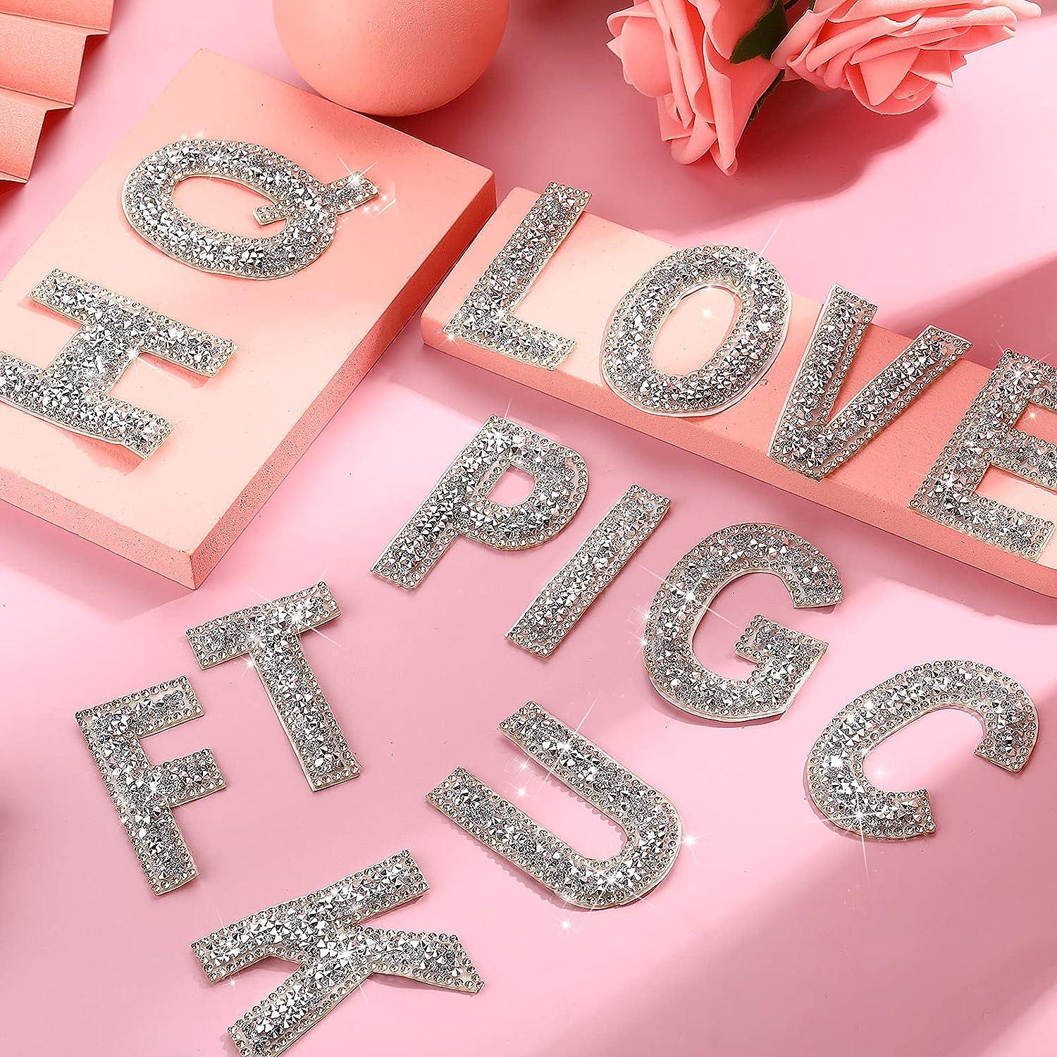 37-Piece Rhinestone Letter Stickers - Large Glitter Alphabet & Number ...