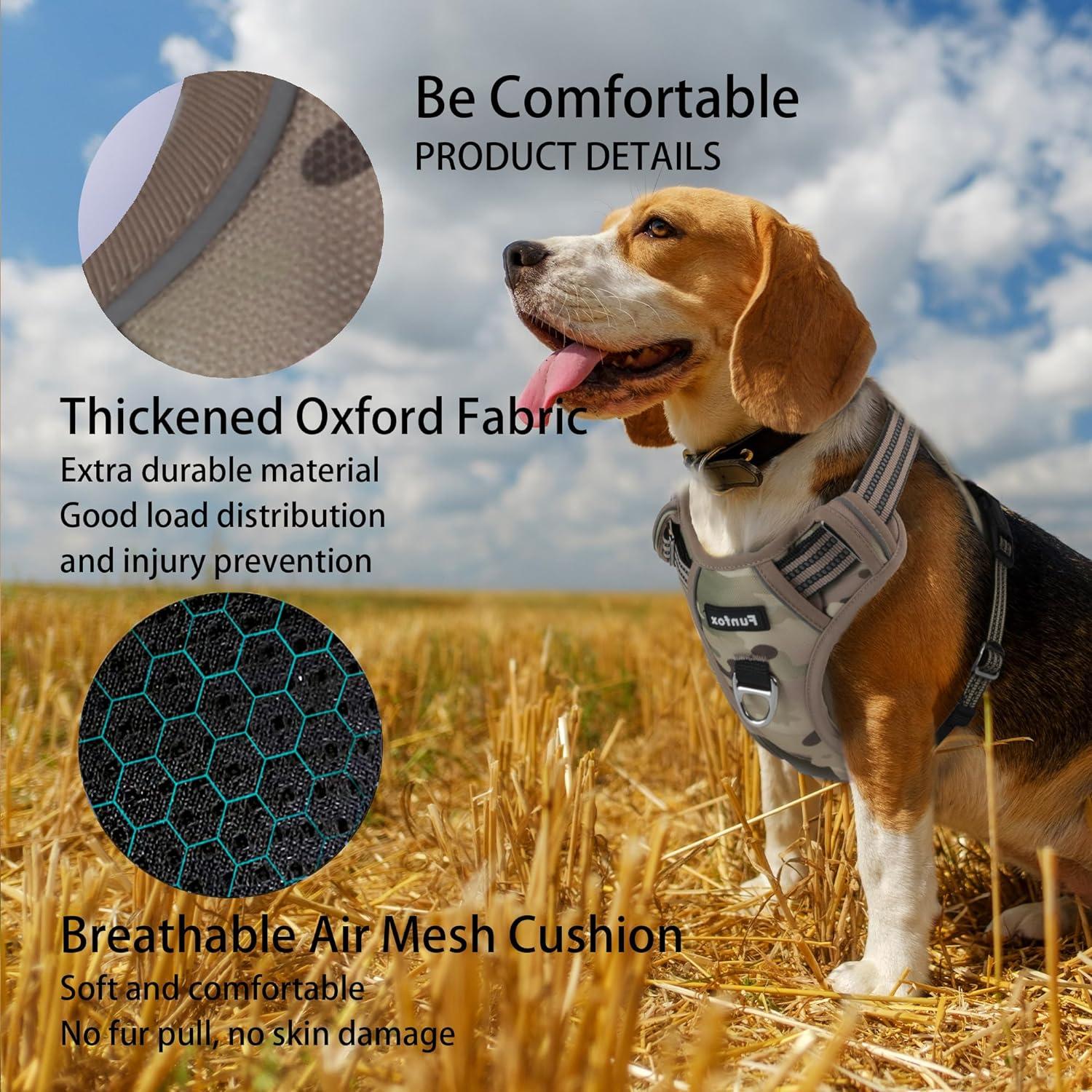 Funfox Adjustable No Pull Dog Harness for Small Dogs - Breathable ...