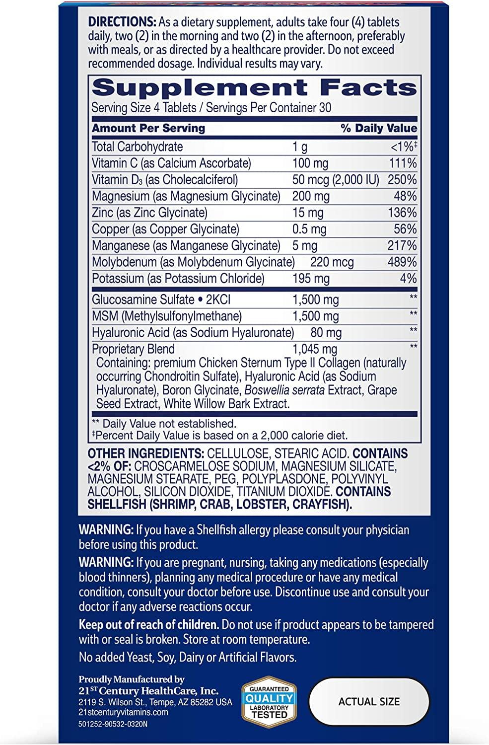 21st Century Arthri-Flex Advantage + Vitamin D3 120 Coated Tablets