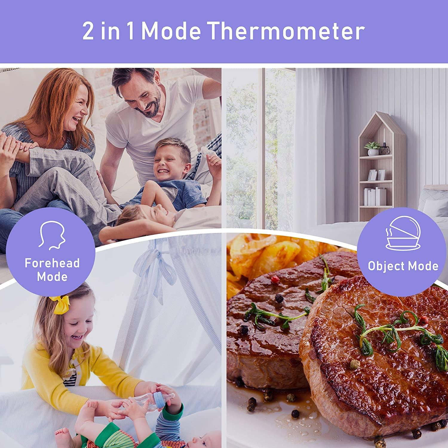 Touchless Forehead And Object Thermometer Fast And Accurate Dual Mode 2 In 1 Thermometer In